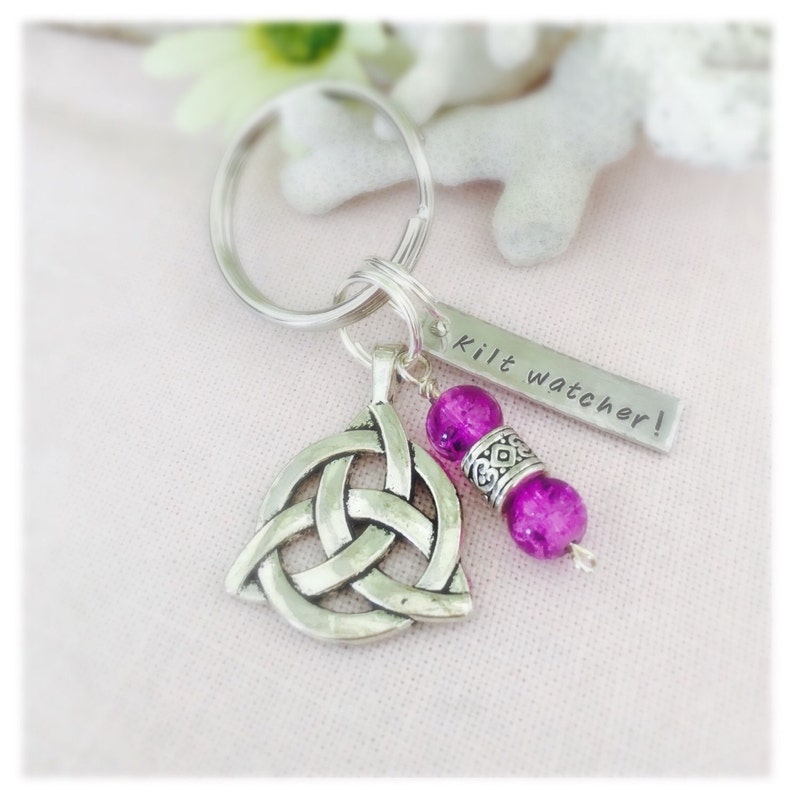 Personalized Celtic Knot Keychain Scottish Keychain Kilt | Etsy