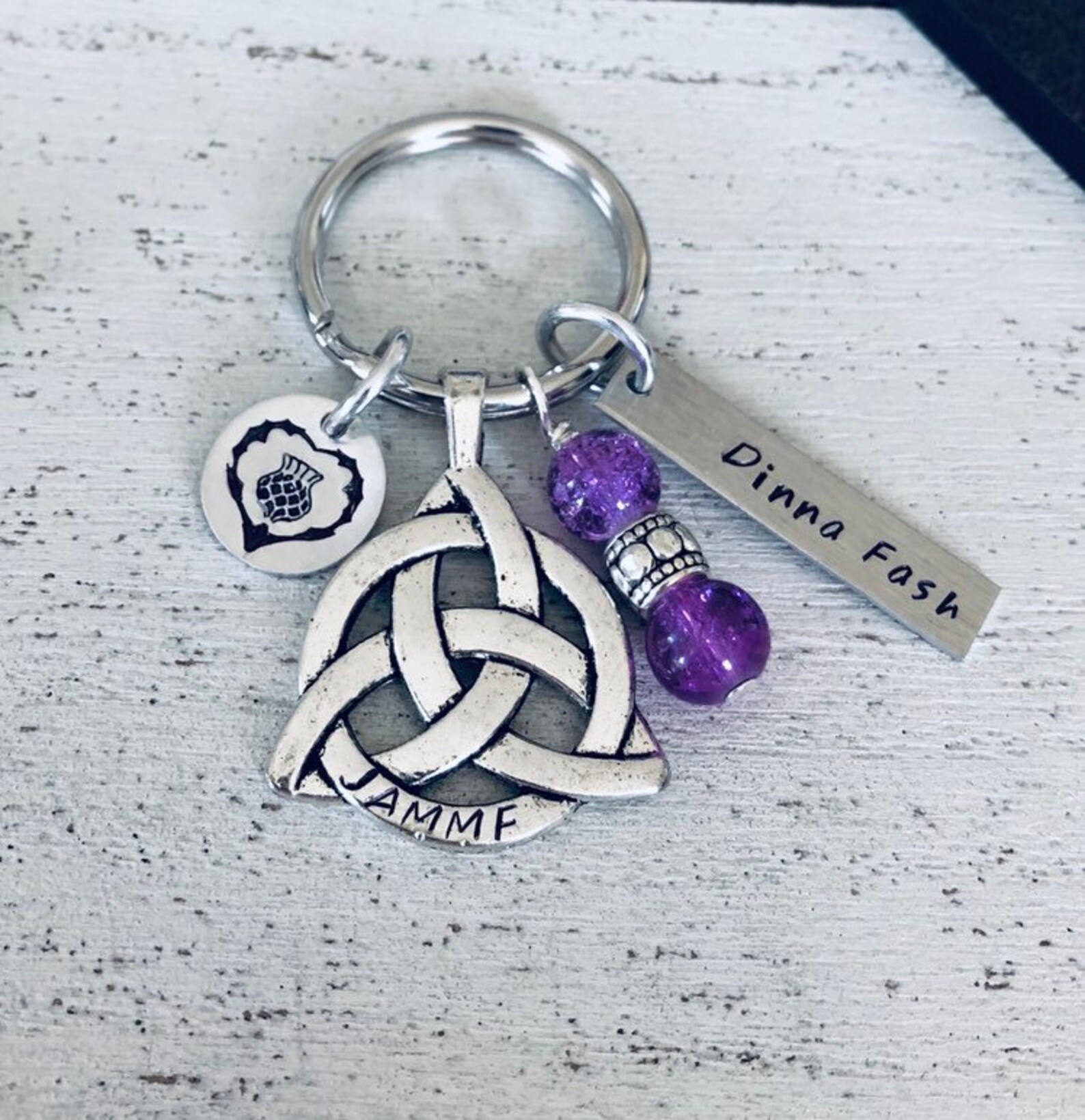 Personalized Celtic Knot Keychain, Scottish Keychain, Kilt Charm, Kilt ...