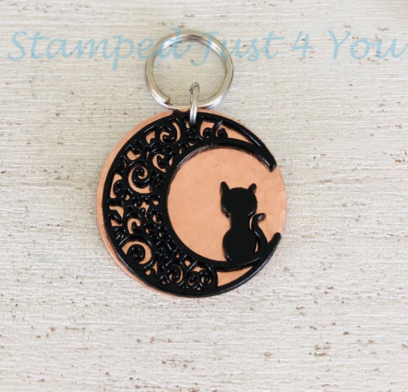 Handstamped Personalized Cat Name Tag Cat ID Tag Large Cat | Etsy