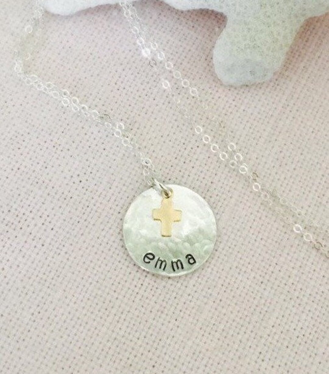 Sterling Silver First Communion Necklace, Cross Confirmation Necklace ...