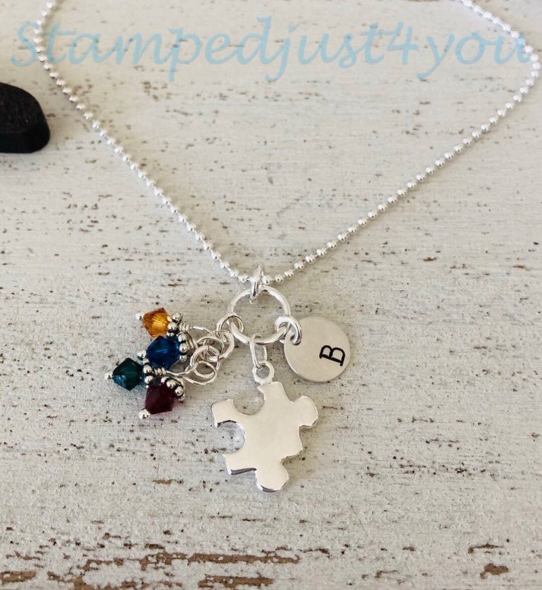 Sterling Silver Personalized Autism Necklace , Autism Jewelry, Autism ...