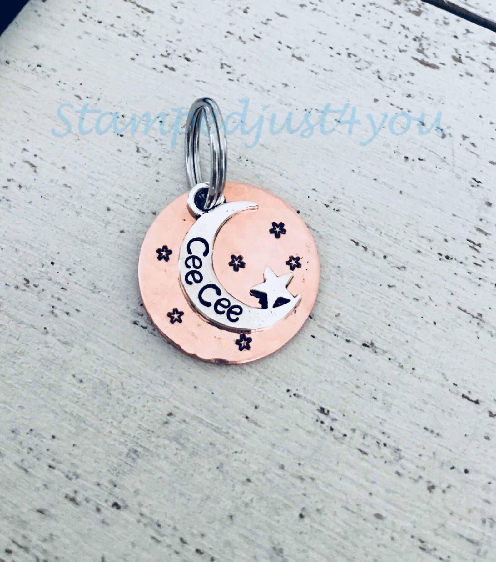Handstamped Personalized Cat Name Tag Cat ID Tag Comes With | Etsy