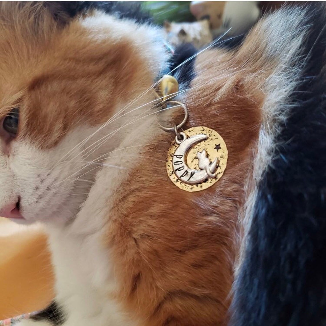 Handstamped Personalized Cat Name Tag Cat ID Tag Comes With | Etsy