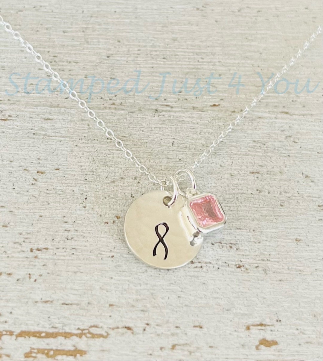 Sterling Silver Breast Cancer Awareness Necklace, Breast Cancer ...