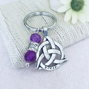 Personalized Celtic Knot Keychain, Scottish Keychain, Kilt Charm, Kilt ...
