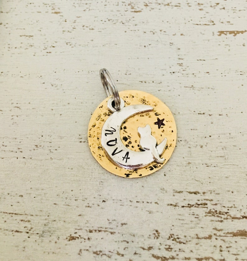 Handstamped Personalized Cat Name Tag Cat ID Tag Comes With - Etsy