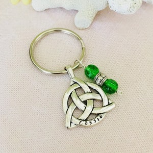 Personalized Celtic Knot Keychain, Scottish Keychain, Kilt Charm, Kilt ...