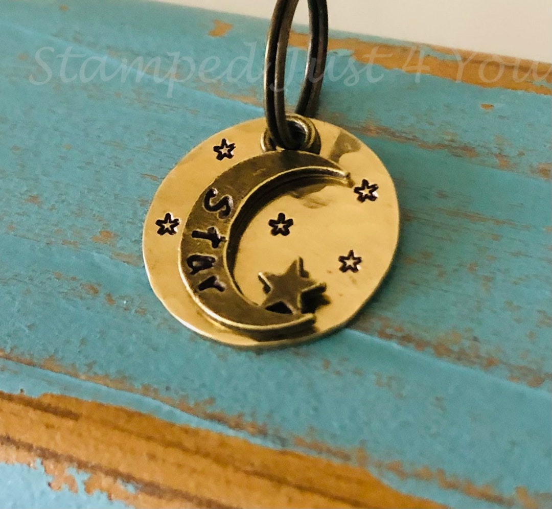 Handstamped, Personalized Cat Name Tag, Cat ID Tag, Comes With the ...