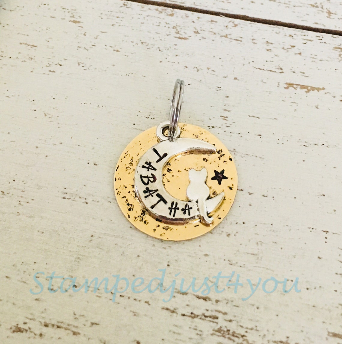 Handstamped Personalized Cat Name Tag Cat ID Tag Comes With - Etsy