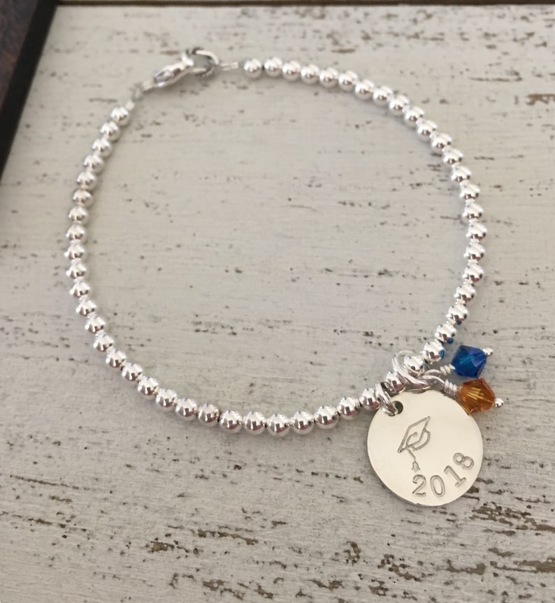 Custom Graduation Bracelet Graduation Gift Ideas Silver | Etsy