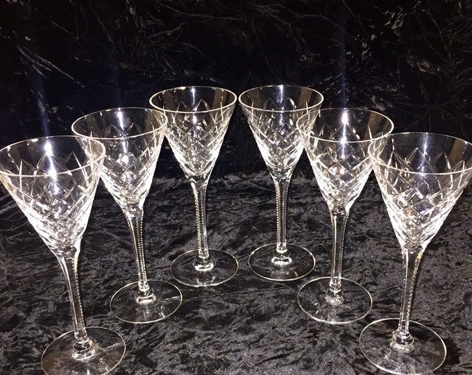 Rare Seneca Crystal Wicker Pattern Senwic 6 Wine Glasses 7.25 ...