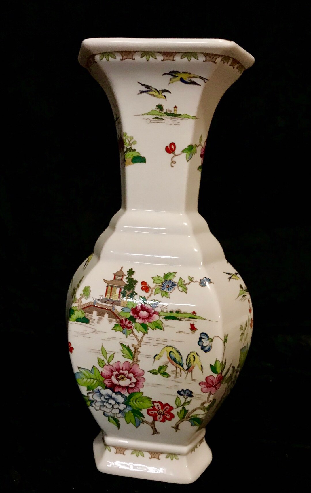 Crown Staffordshire Pagoda Vase England Crown Fine Bone China Vase - Etsy