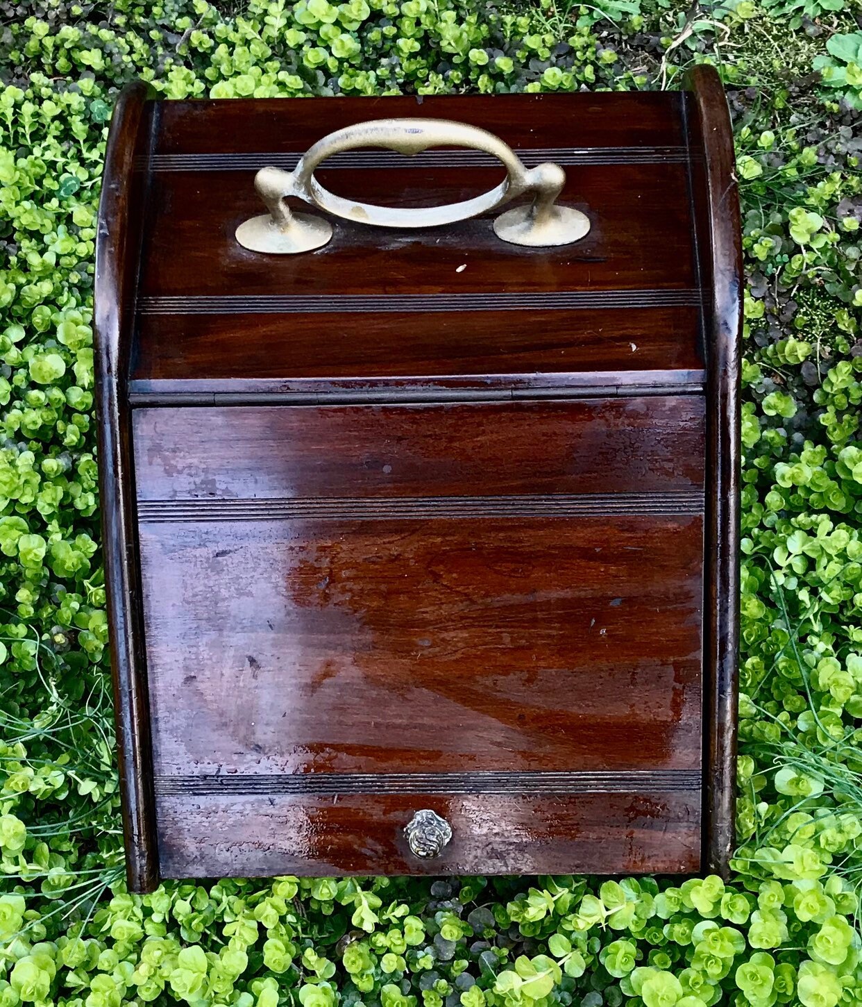 Antique Coal Hod Scuttle Transport 3 Piece Wooden Brass | Etsy