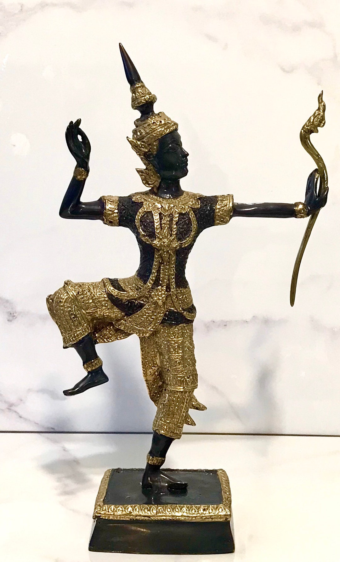 Indonesian Temple Dancer Divine Deity Brilliant Gold Gilded Detailed ...