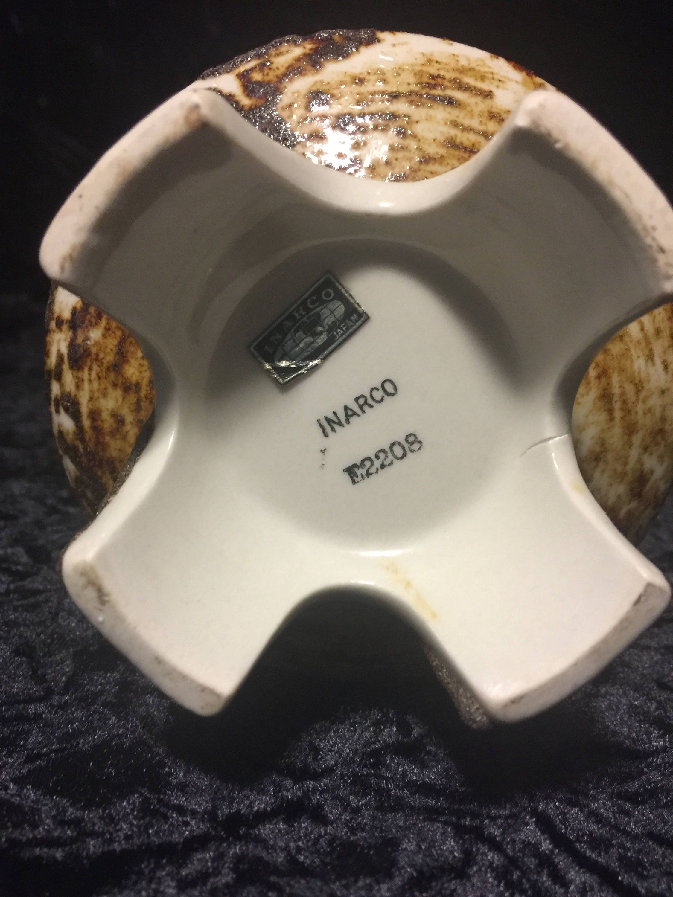 Inarco Raku Japan Pottery Planter Woodcraft Mid Century Modern | Etsy