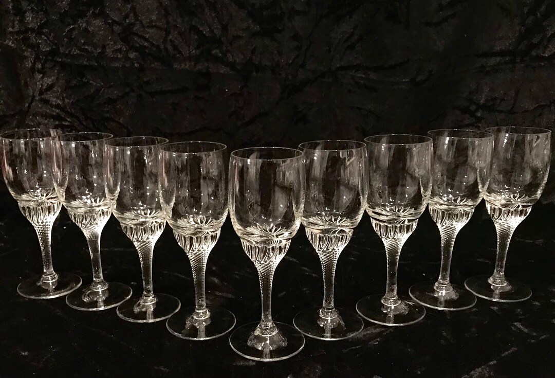 Cordials Blown Clear Crystal Bowl With Twisted Stems By Etsy