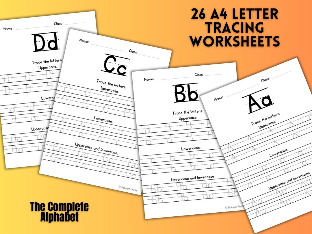 26 Letter Tracing Worksheets, Instant Download & Print - the Letters of ...