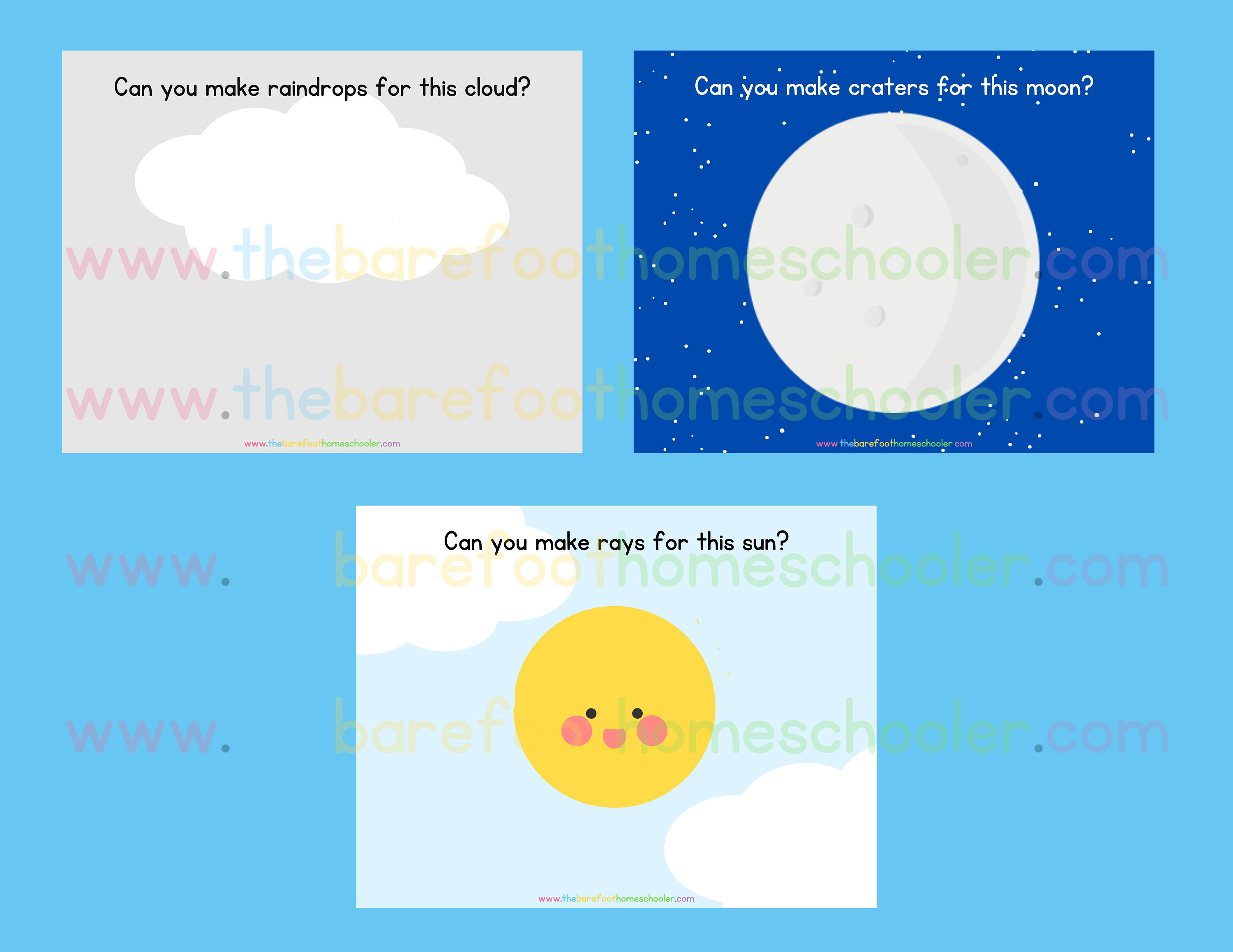 Preschool Pre-k Printable Weather Playdough Play Mats Instant Download ...