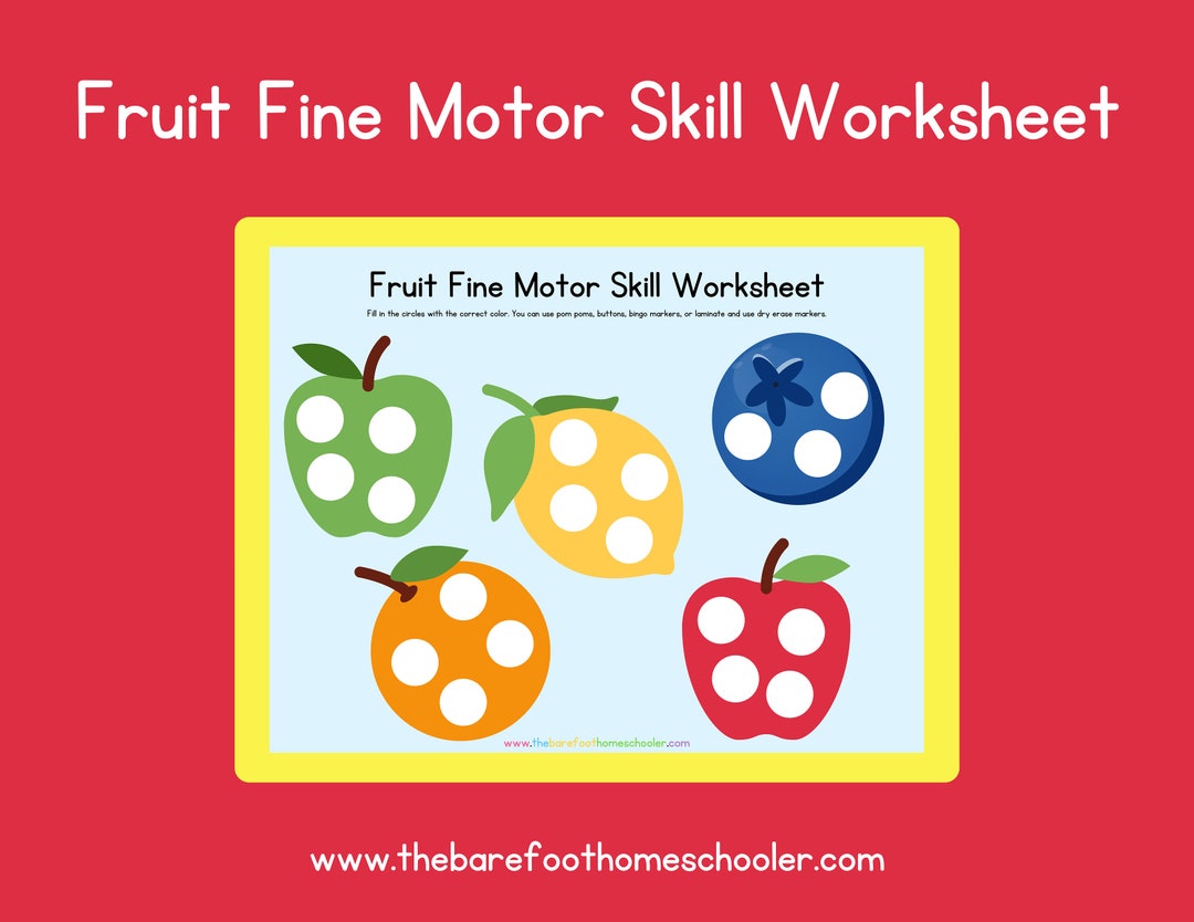 Preschool Pre-k Fruit Fine Motor Skills Activity - Etsy