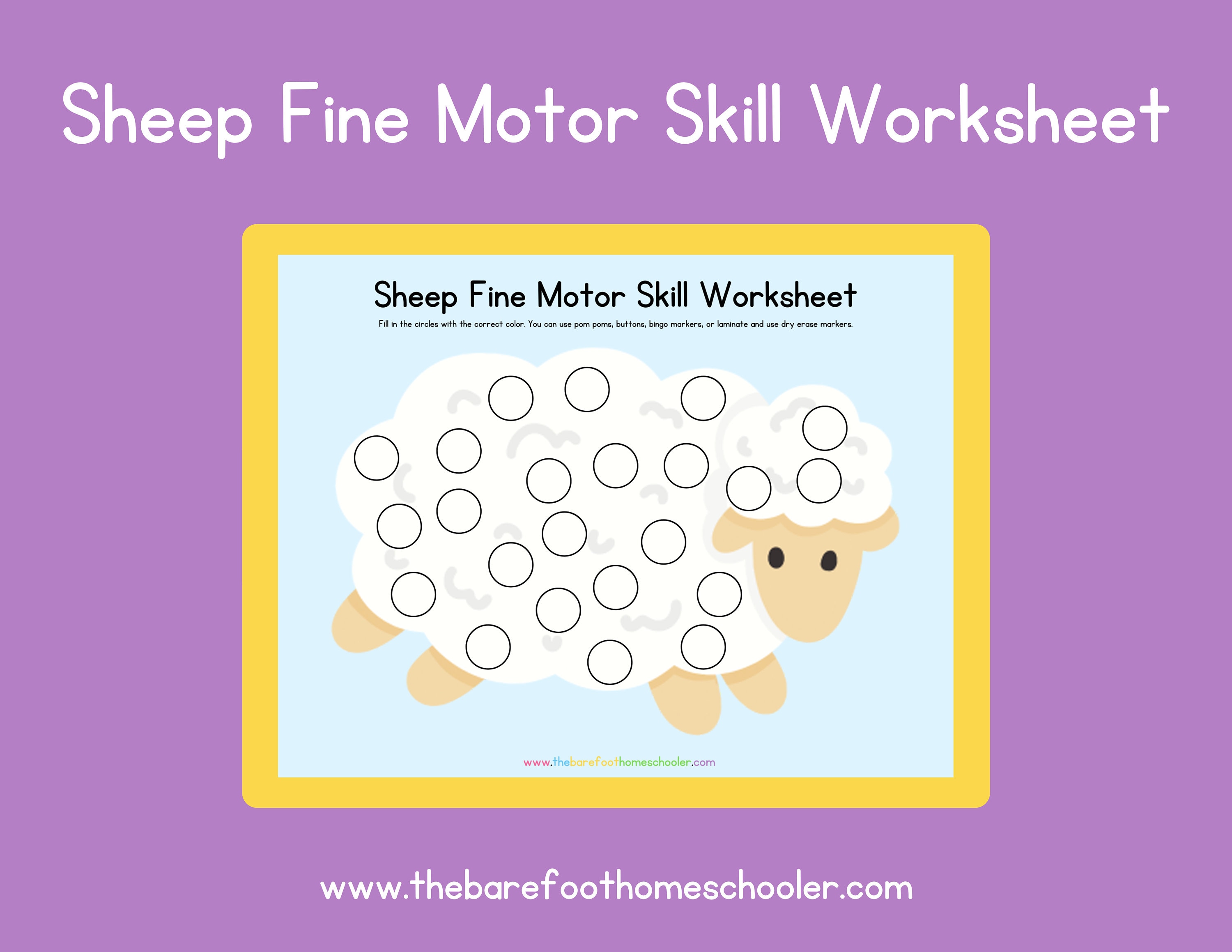 Preschool Pre-k Sheep Fine Motor Skills Activity - Etsy