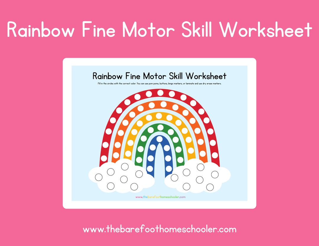 Preschool Pre-k Rainbow Fine Motor Skills Activity - Etsy
