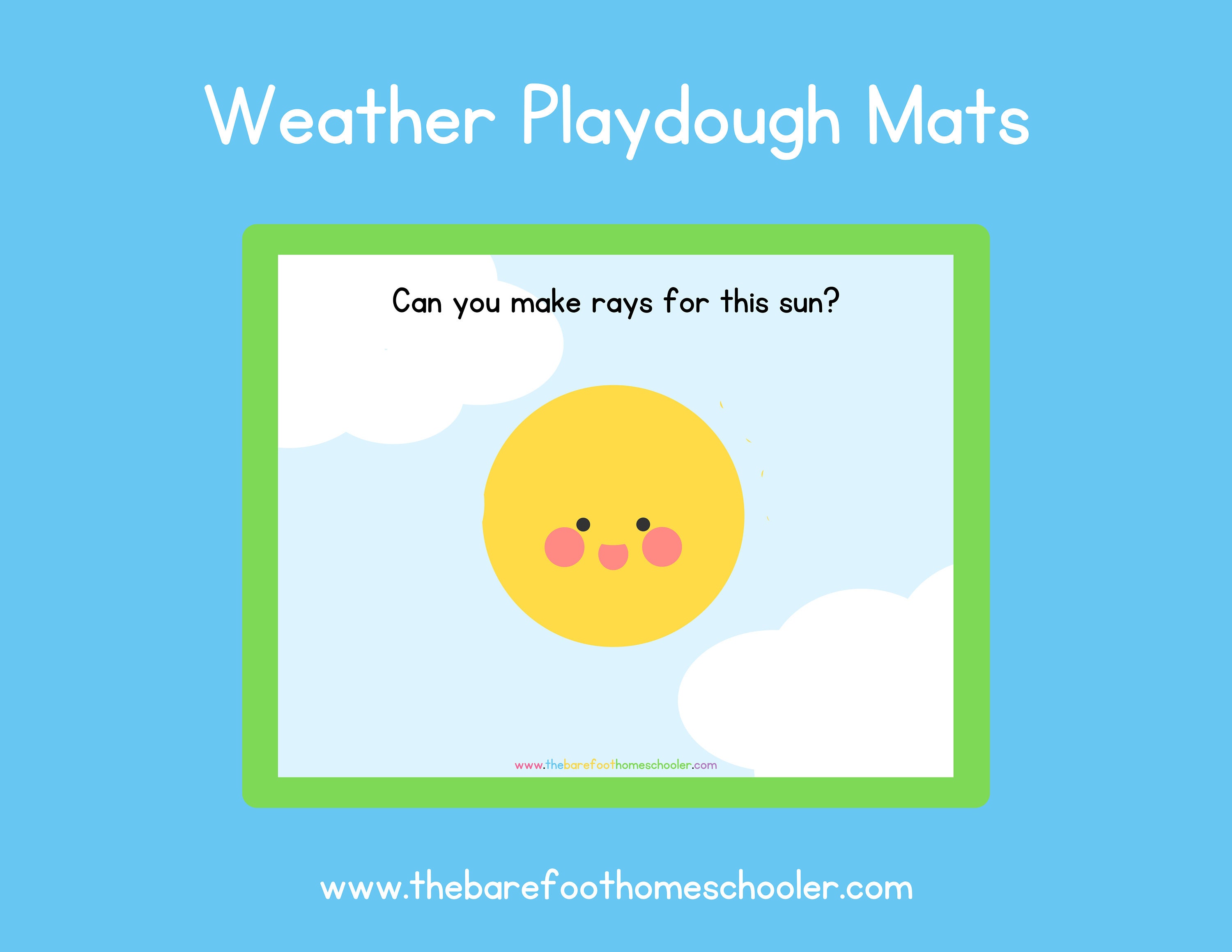 Preschool Pre-k Printable Weather Playdough Play Mats Instant Download ...