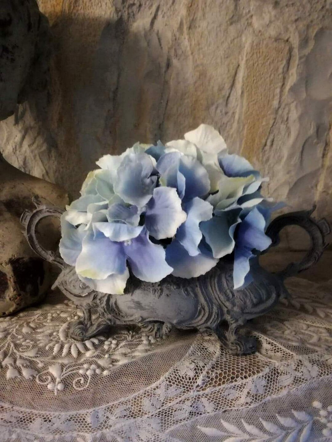 Small Rococo Style Planter With Dark Gray Patina. Castle or Shabby ...