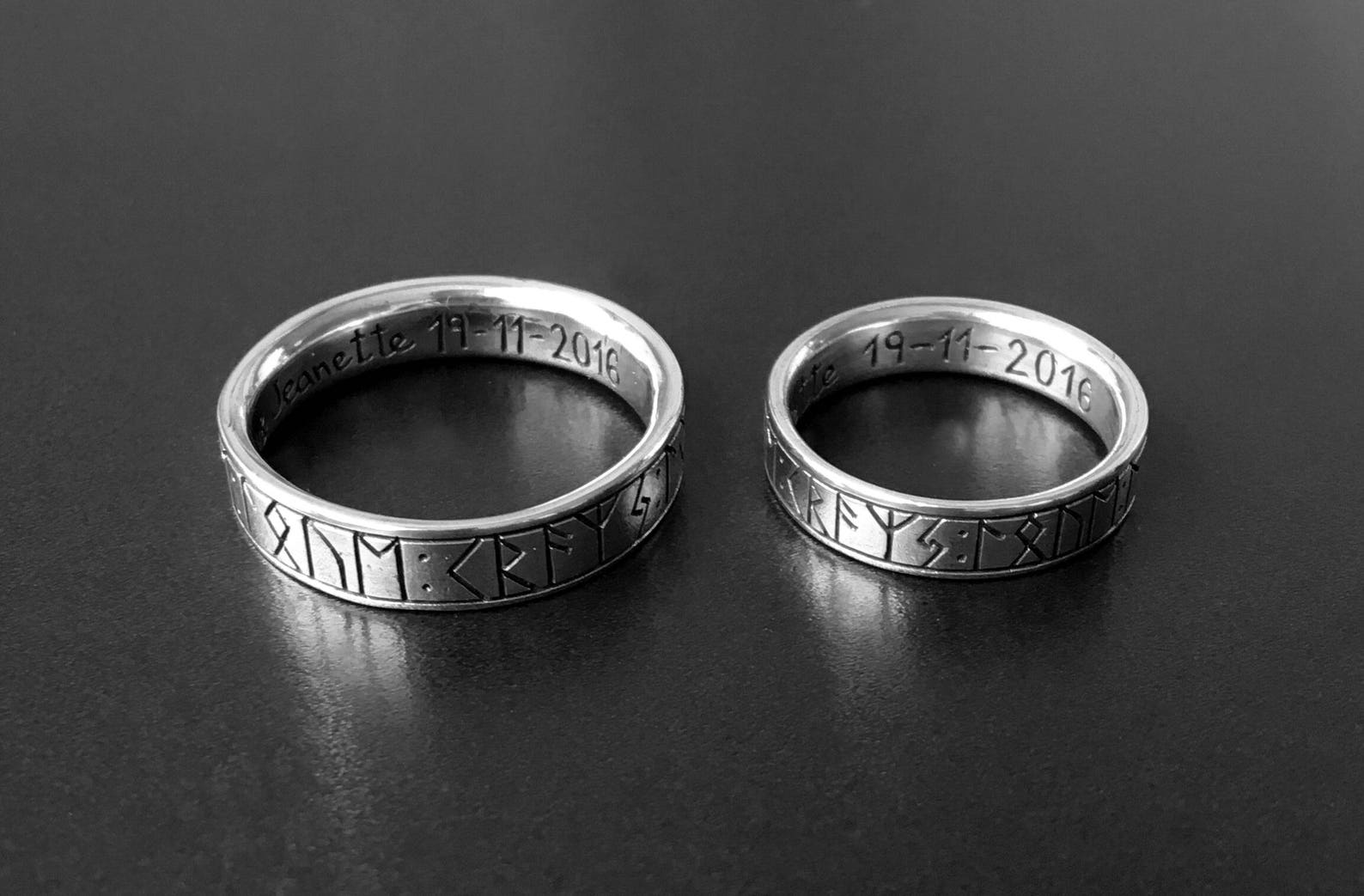 Custom Hand Carved Viking Runic Ring - Etsy