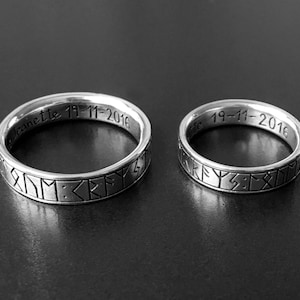 Custom Hand Carved Viking Runic Ring - Etsy