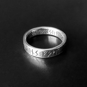 Custom Hand Carved Viking Runic Ring - Etsy