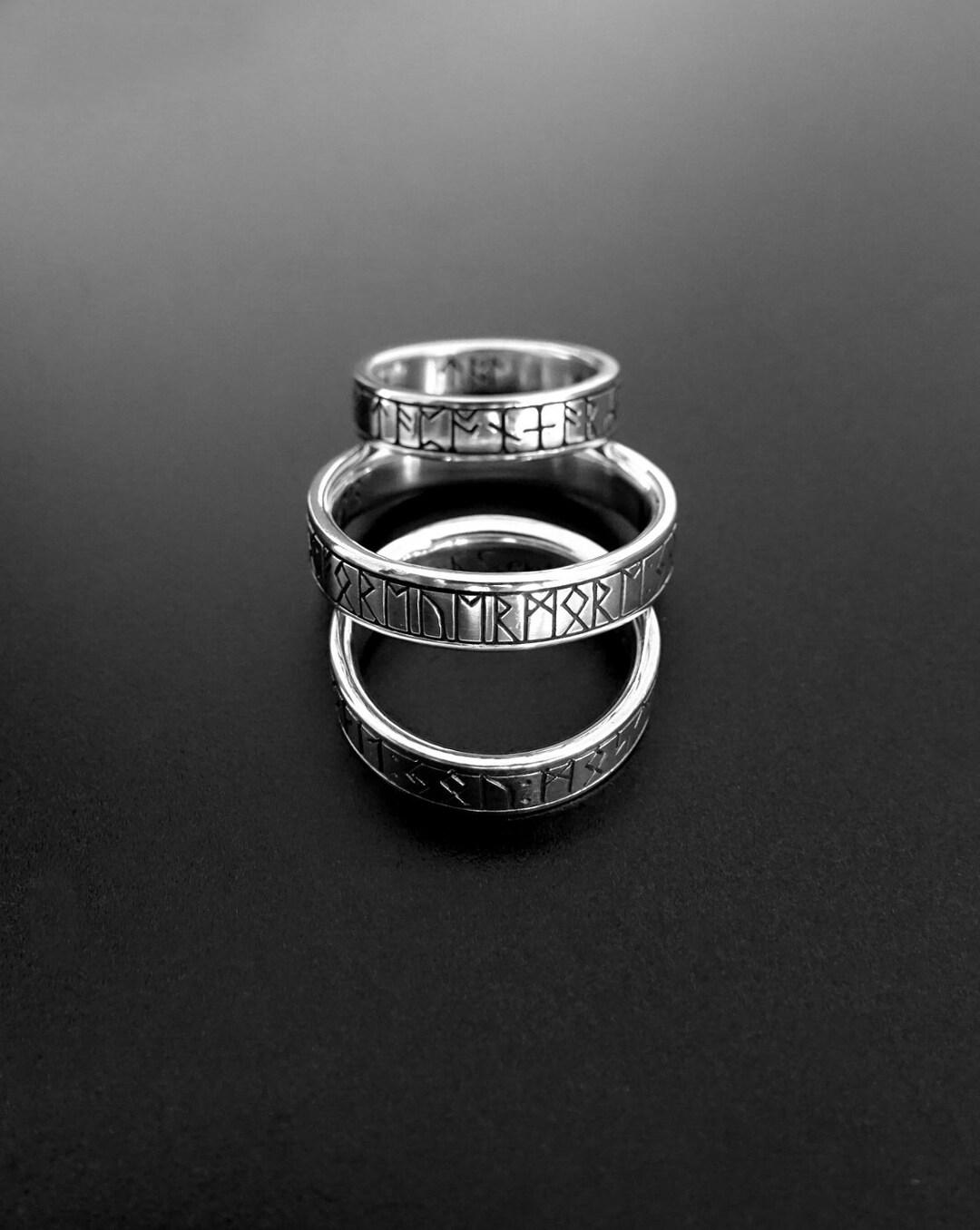 Custom Hand Carved Viking Runic Ring - Etsy