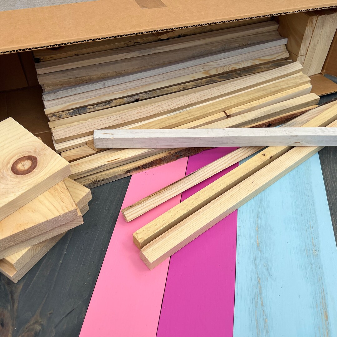 Assorted Wood Pine Scrap Blanks Unfinished for DIY Crafts Stamping ...