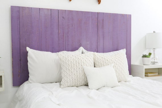 Lavender Headboard Cottage Style Wood Panels Bedroom Furniture for Girl Weathered and Distressed Floating Headboard Purple Bed Home Decor Etsy Canada