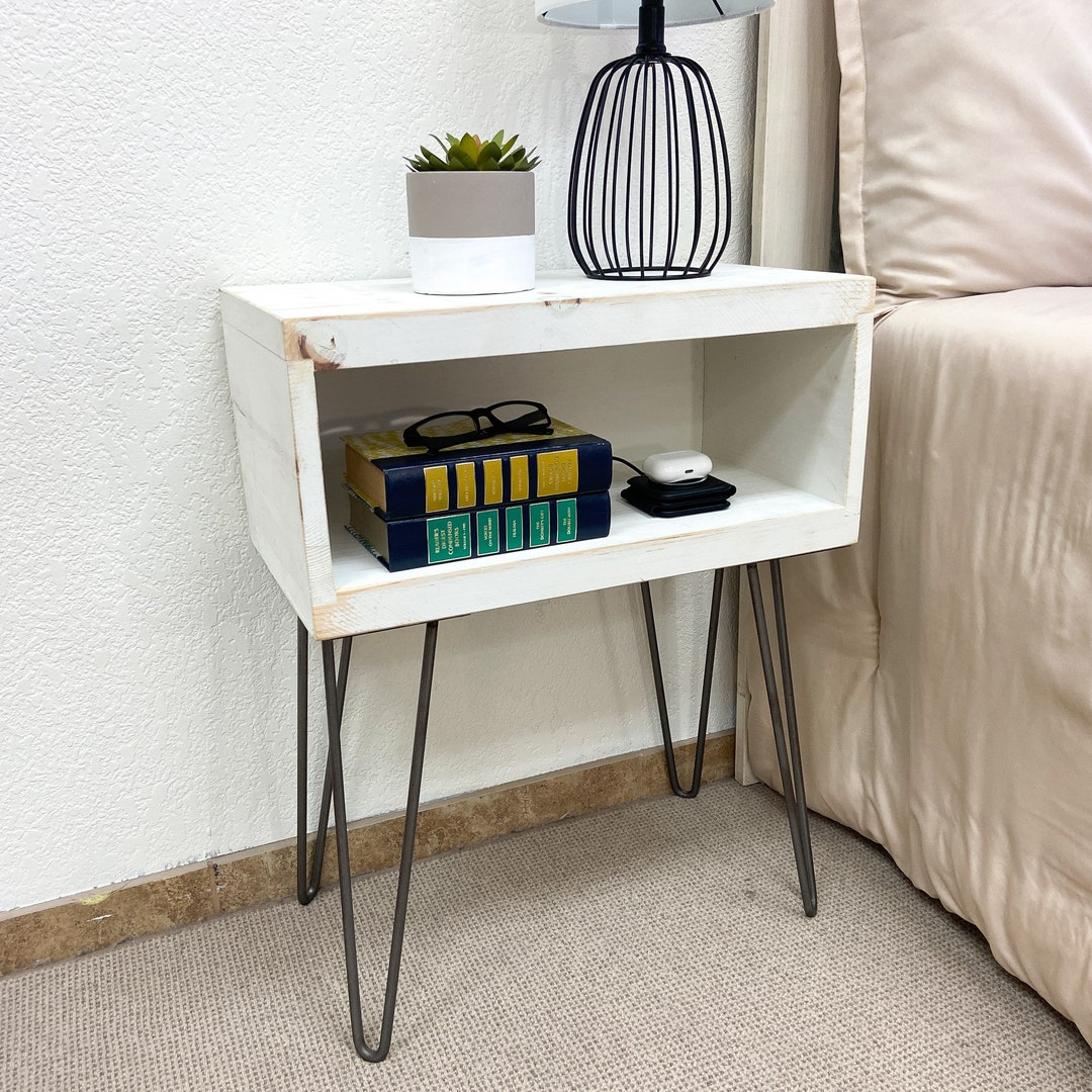 Whitewash Nightstand / Bedside Table. Handcrafted With Real - Etsy