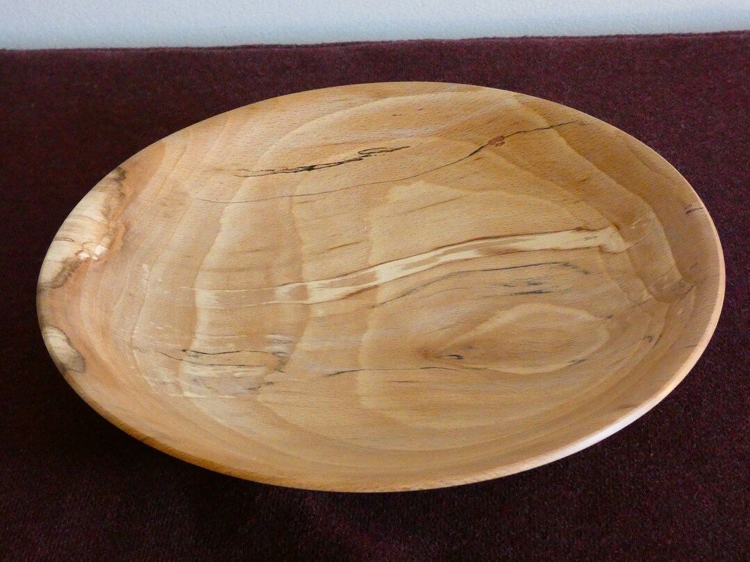 Handmade Plate in Spalted Beech Wood With Copper Worm Holes - Etsy