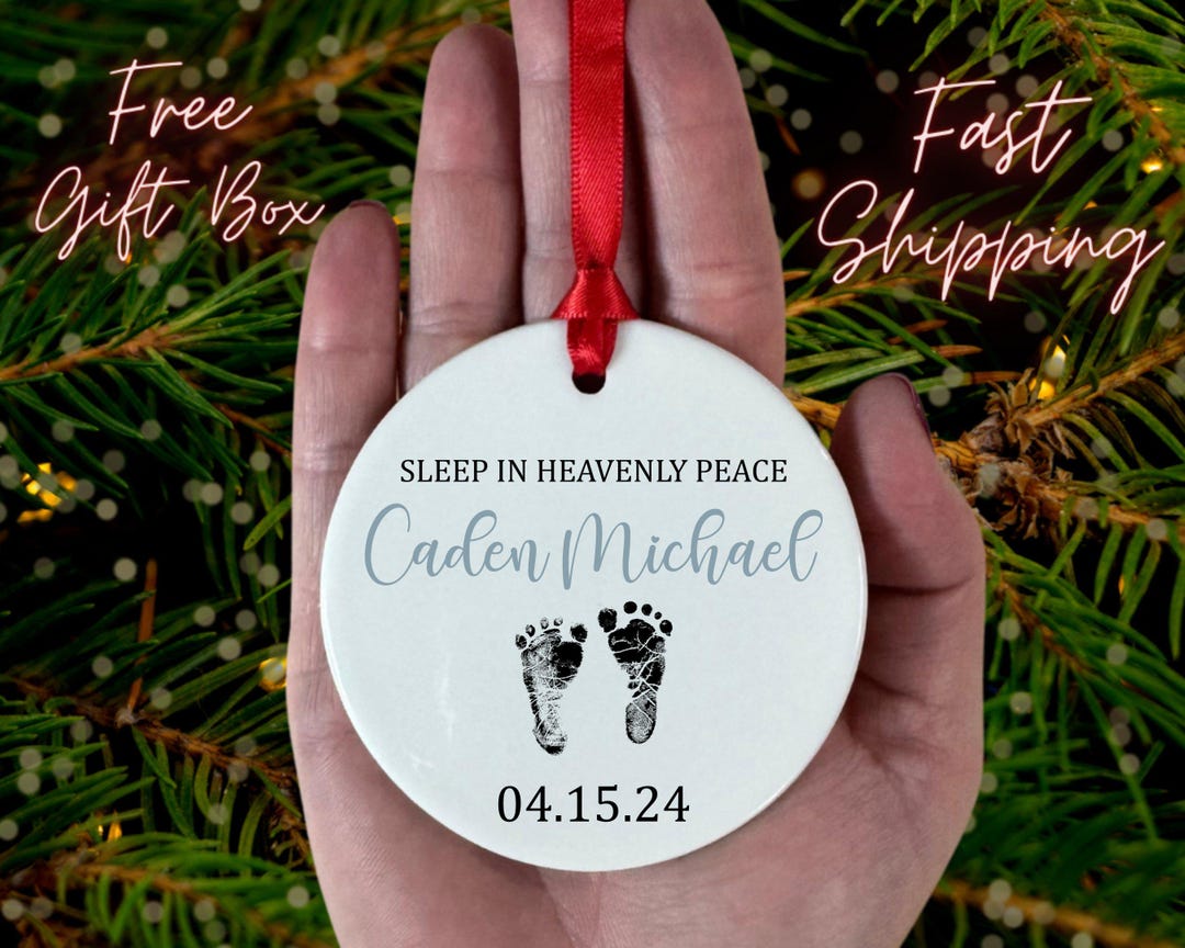 Baby Boy Memorial Ornament, Infant Loss Gift, Stillbirth Ornament ...