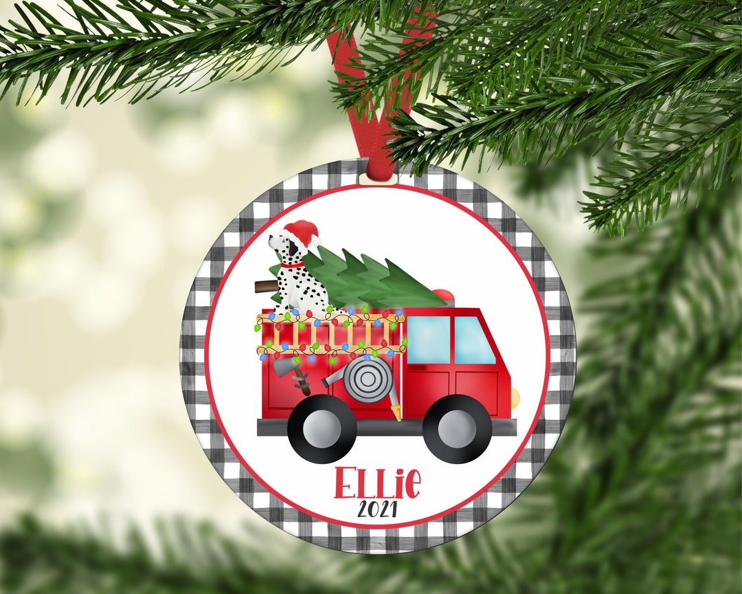 Fireman Gift, Firetruck Ornament, Kids Personalized Ornament, Christmas ...