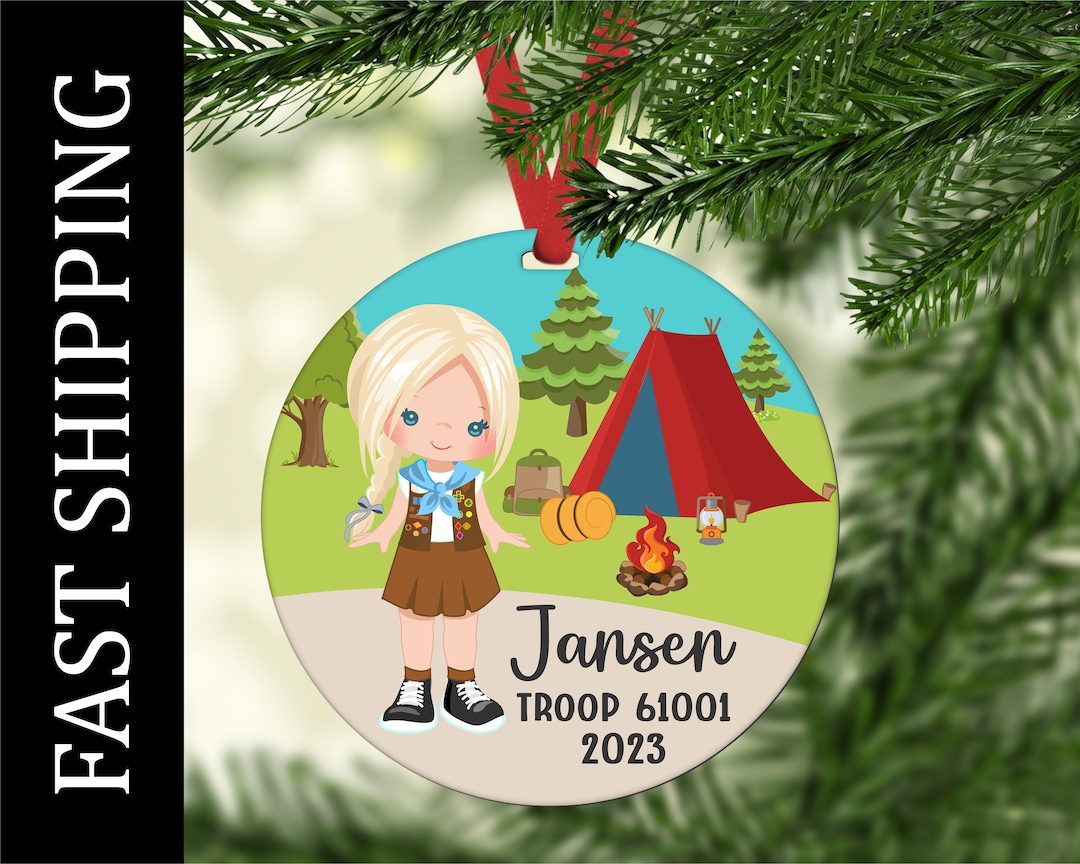 Personalized Brownie Scout Ornament, Girl Scout Gift, Troop Gift ...