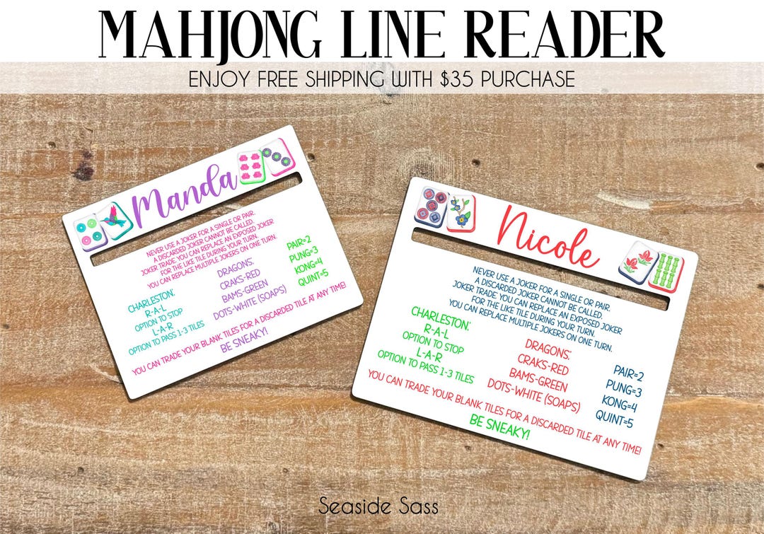 Mahjong Line Reader, Mahjong Accessories, Personalized Mahjong Gifts ...