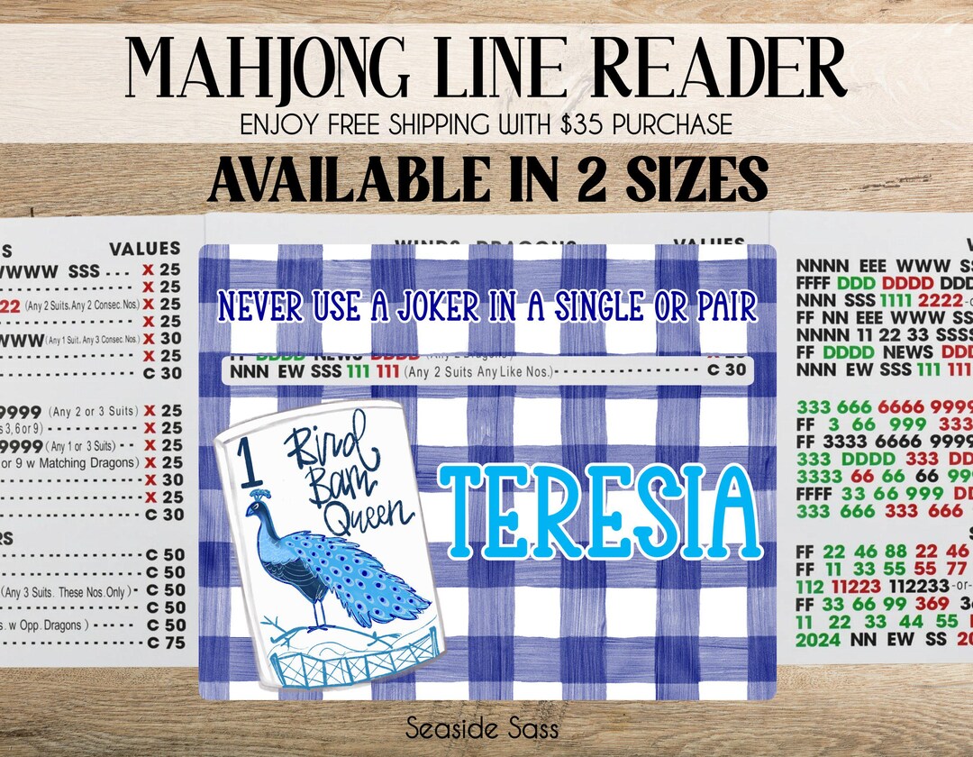 Mahjong Line Reader, Mahjong Accessories, Personalized Mahjong Gifts ...