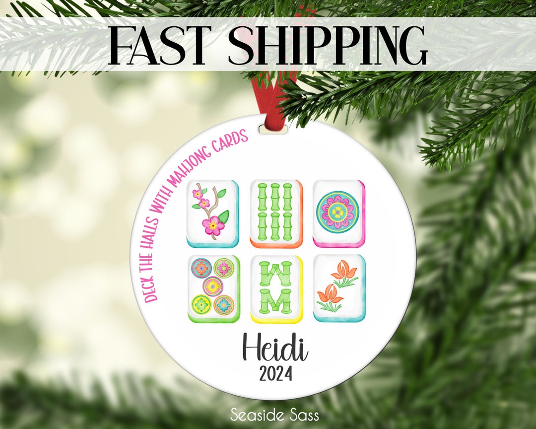 Mahjong Christmas Ornament, Mahjong Gifts, Mahjong Lover, Mahjong ...