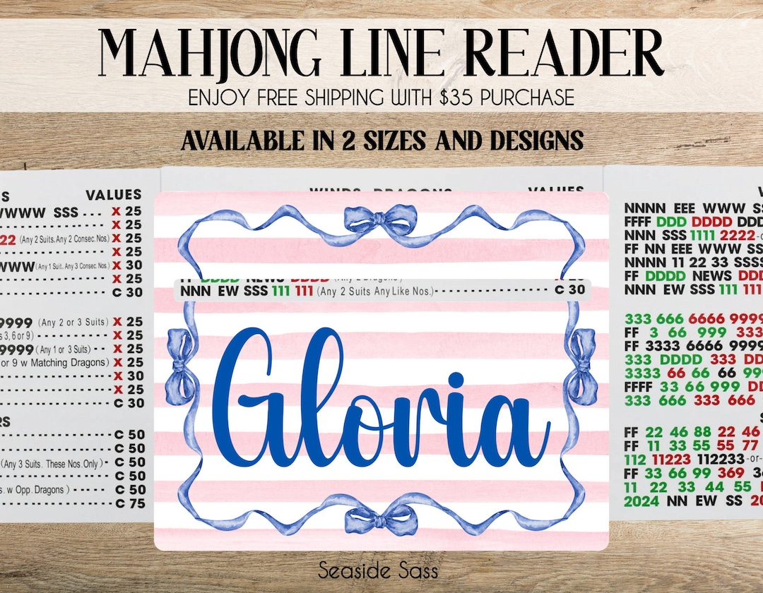 Mahjong Line Reader, Mahjong Accessories, Personalized Mahjong Gifts ...