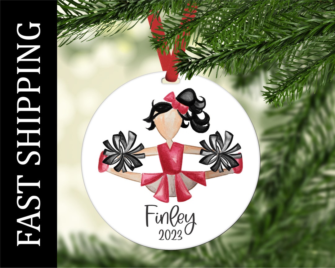 Personalized Cheer Ornament, Cheerleader Ornament, Watercolor ...