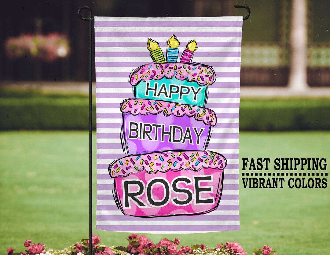 Personalized Happy Birthday Flag, Personalized Birthday Flag, Birthday ...