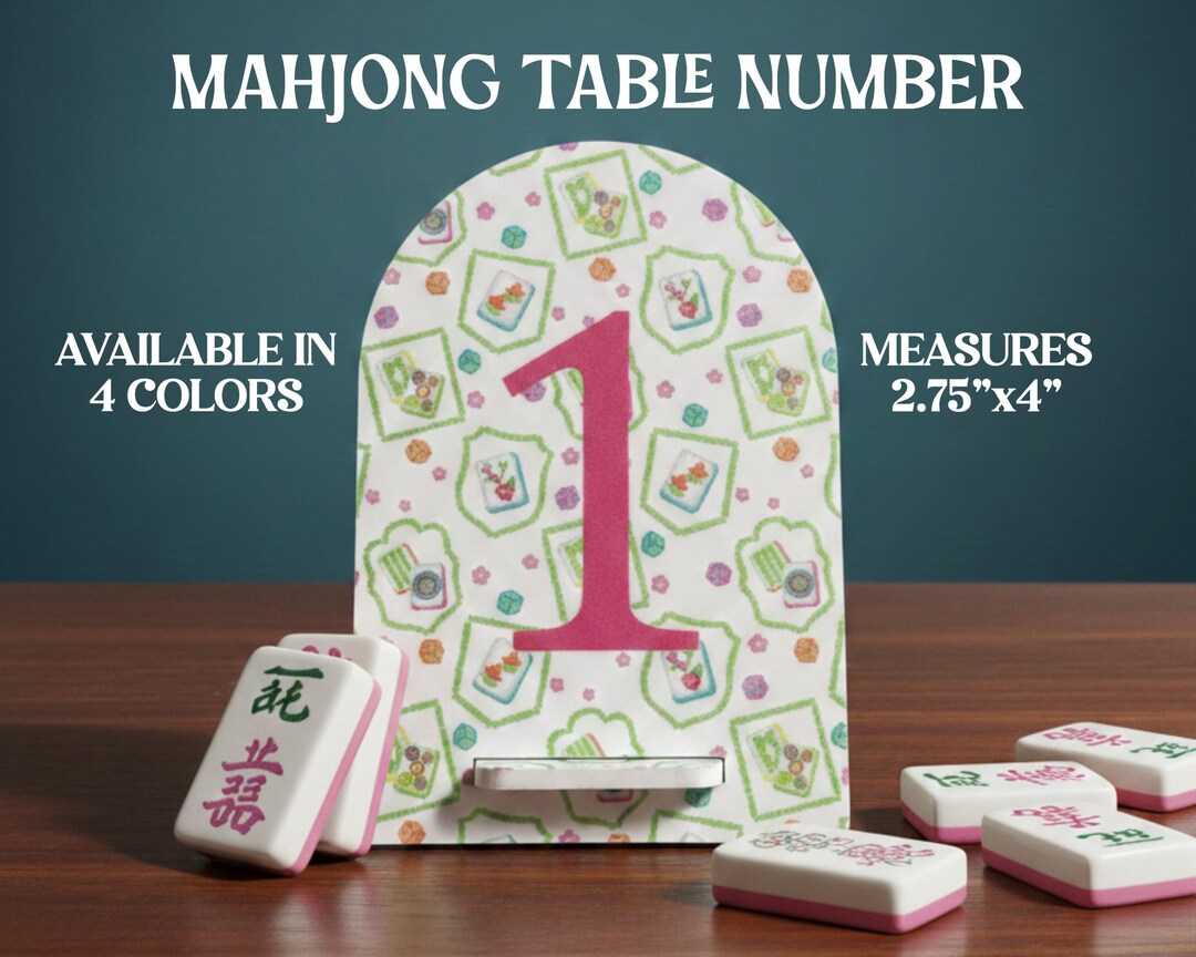 Mahjong Table Numbers | Mahjong Party Decor | Table Number Signs With ...