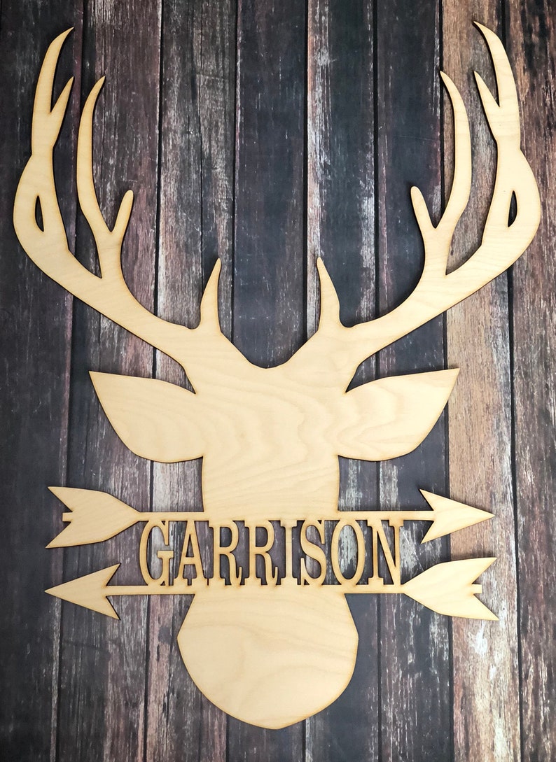Wooden Monogram Deer Monogram Personalized Deer Kids Room | Etsy