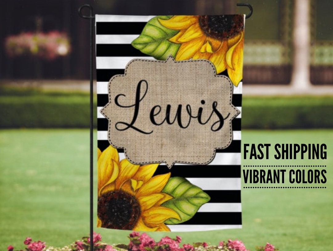 Sunflower Garden Flag, Personalized Garden Flag, Custom Garden Flag ...