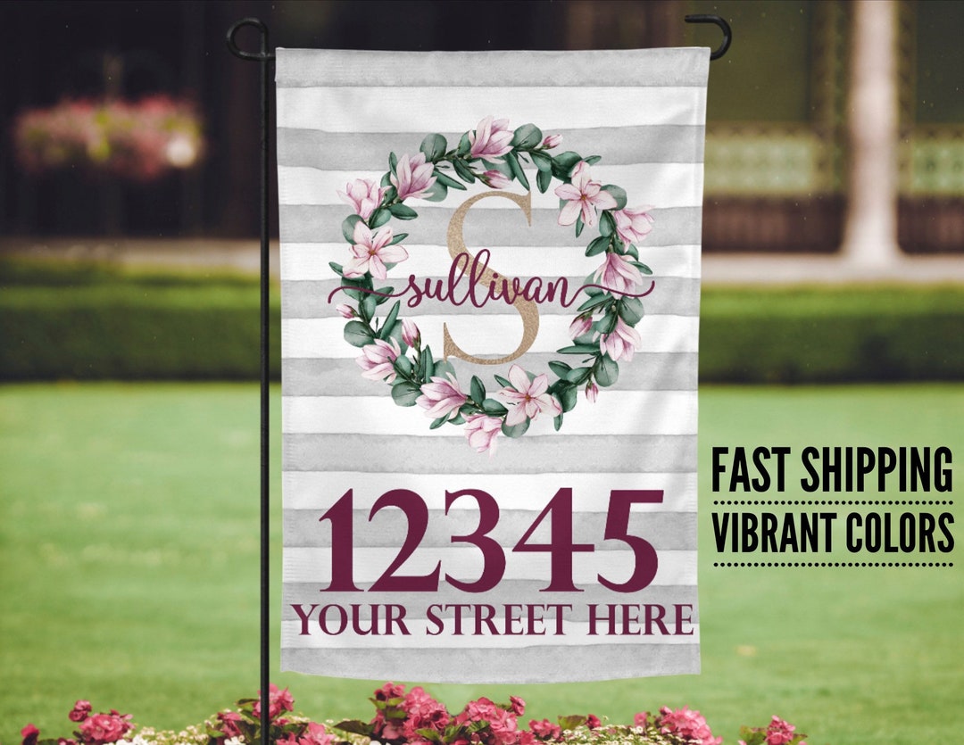 Personalized Address Garden Flag, Personalized Yard Flag, Custom Yard ...