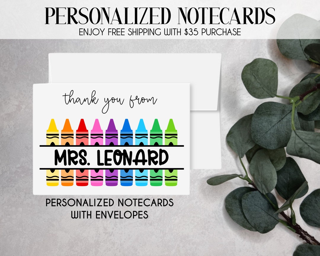 Teacher Notecard Gift Set, Teacher Stationary, Flat Notecard Set ...