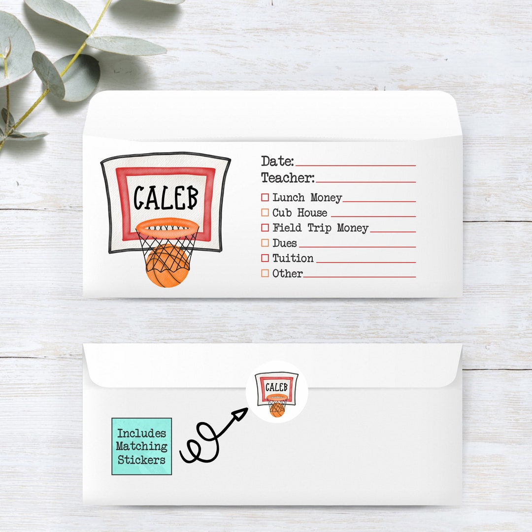 School Money Envelope, Lunch Money, School Supplies, School Organizer ...
